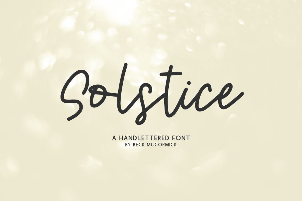 Solstice Script | Beck McCormick, Font Designer