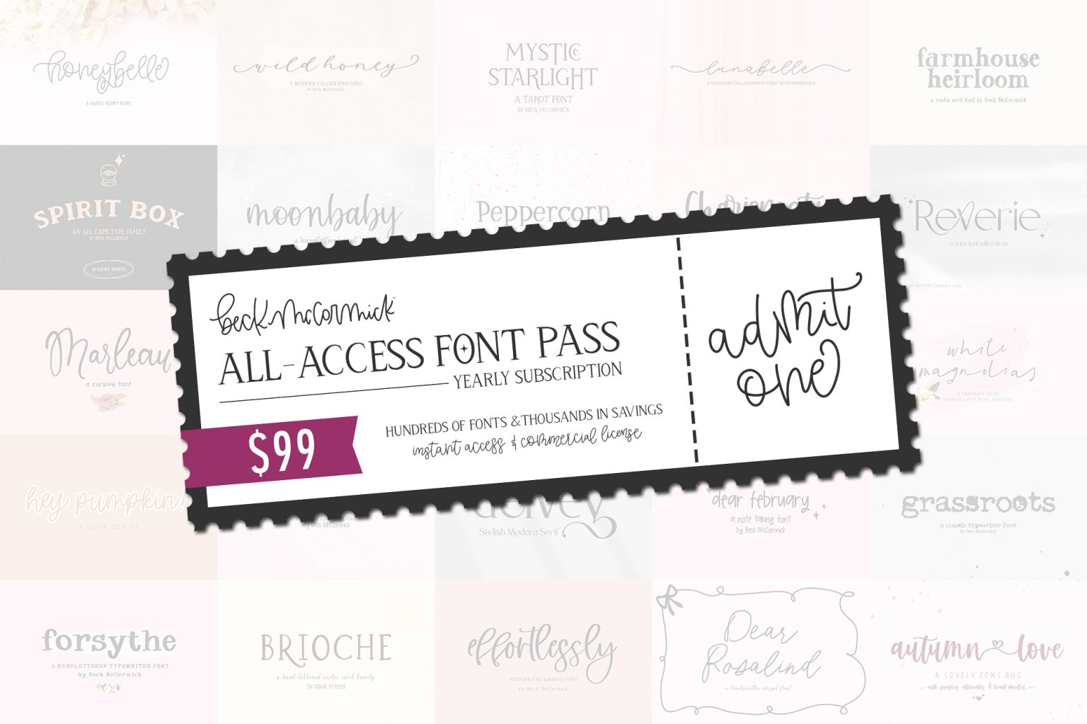 All-Access Font Pass | Beck McCormick, Font Designer